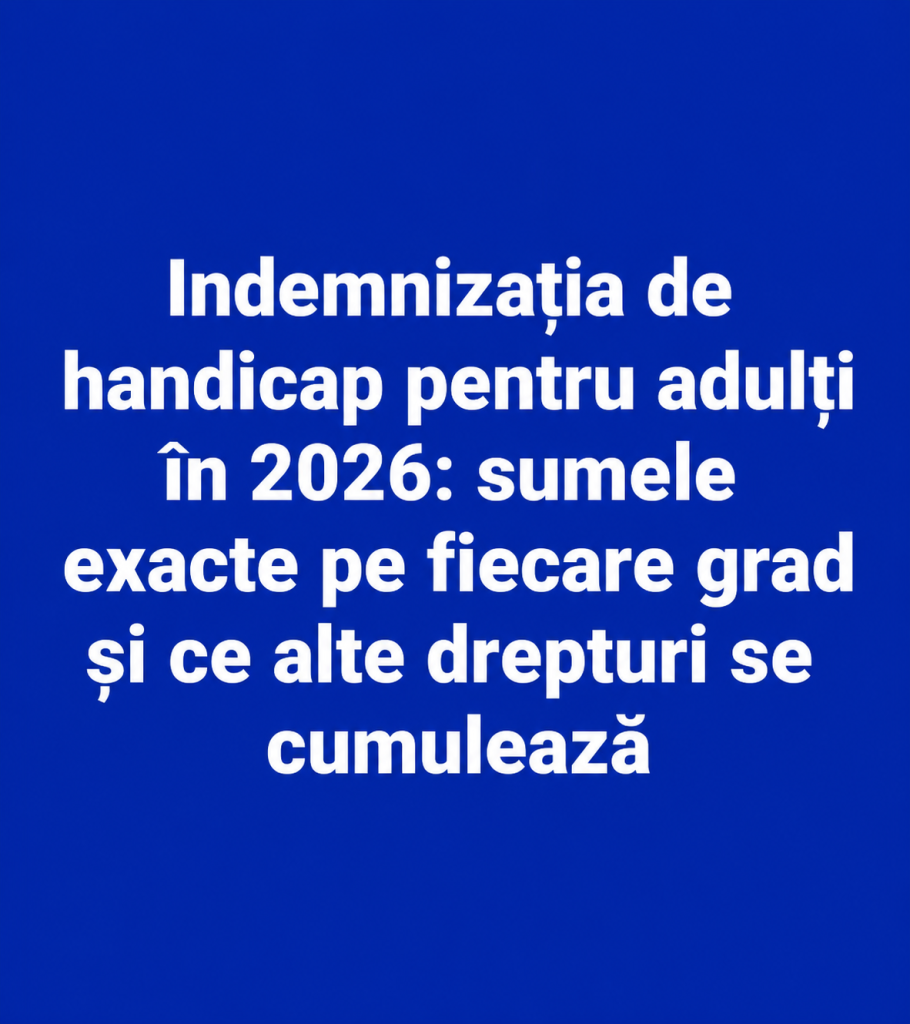 Indemnizația de handicap pentru adulți în 2026 sumele exacte pe fiecare ...